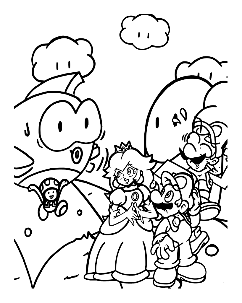 Ausmalbild Paper Mario
