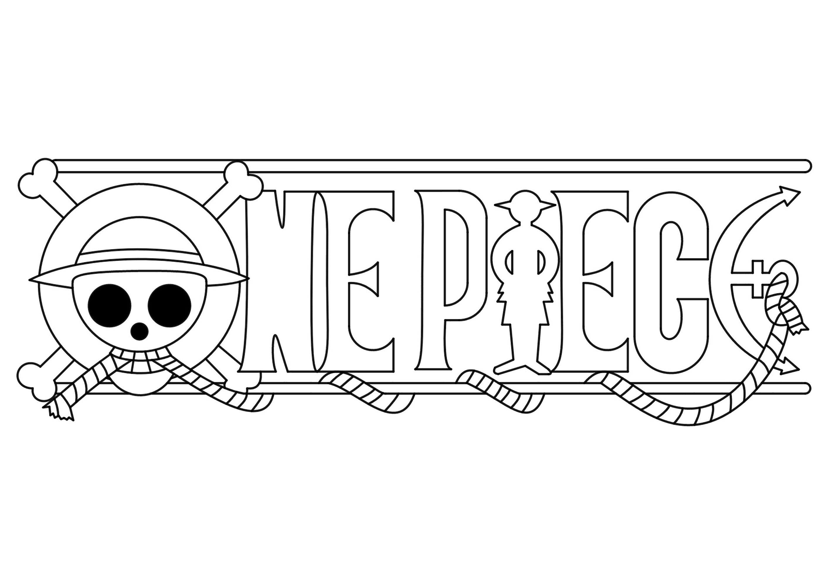 One Piece-Logo zum Ausmalen - Ausmalbilder von One Piece zum Ausmalen