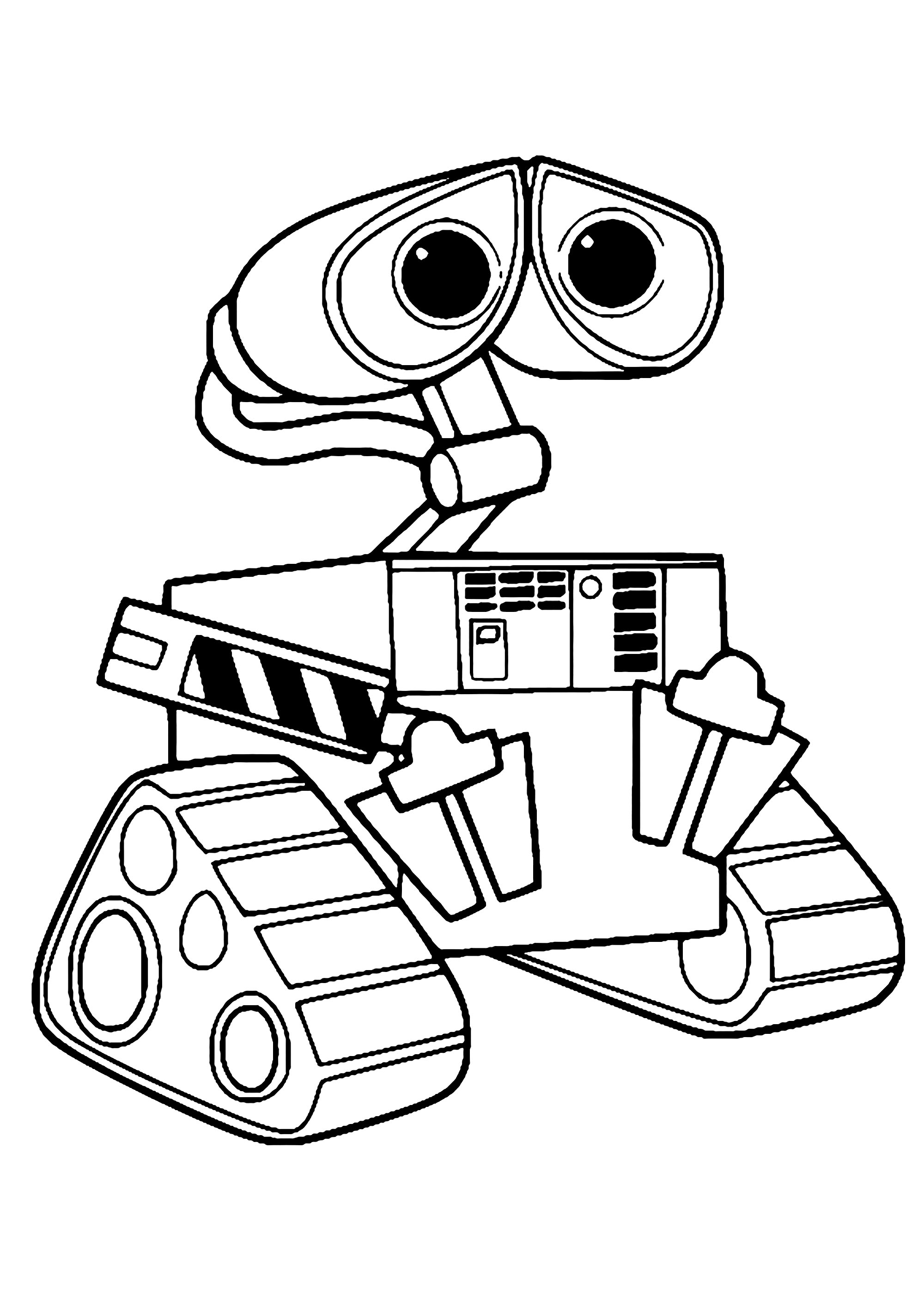 Wall-E und sein trauriger Ausdruck - Ausmalbilder von Wall-E zum Ausmalen
