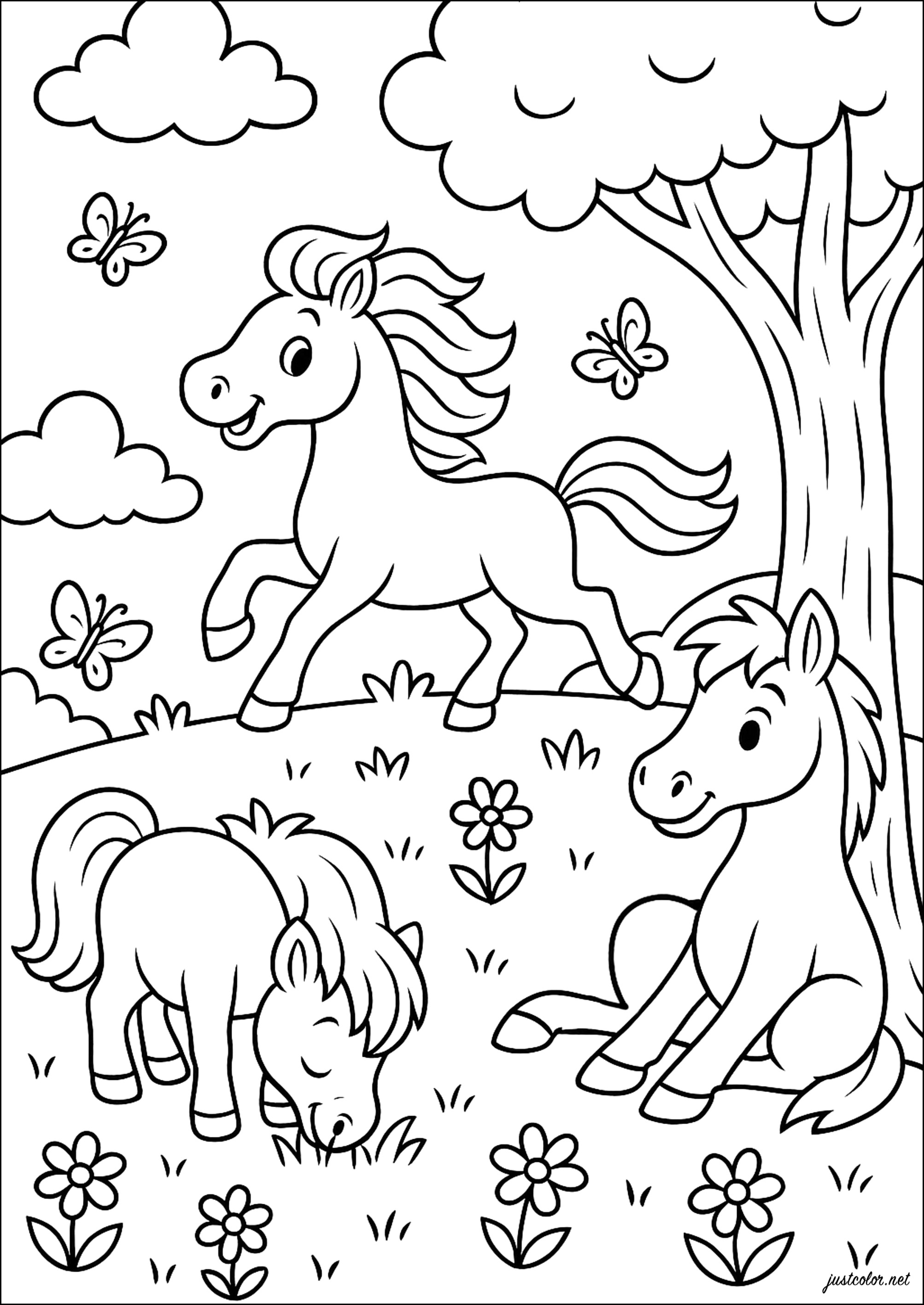 Dibujos De Caballos Para Niños