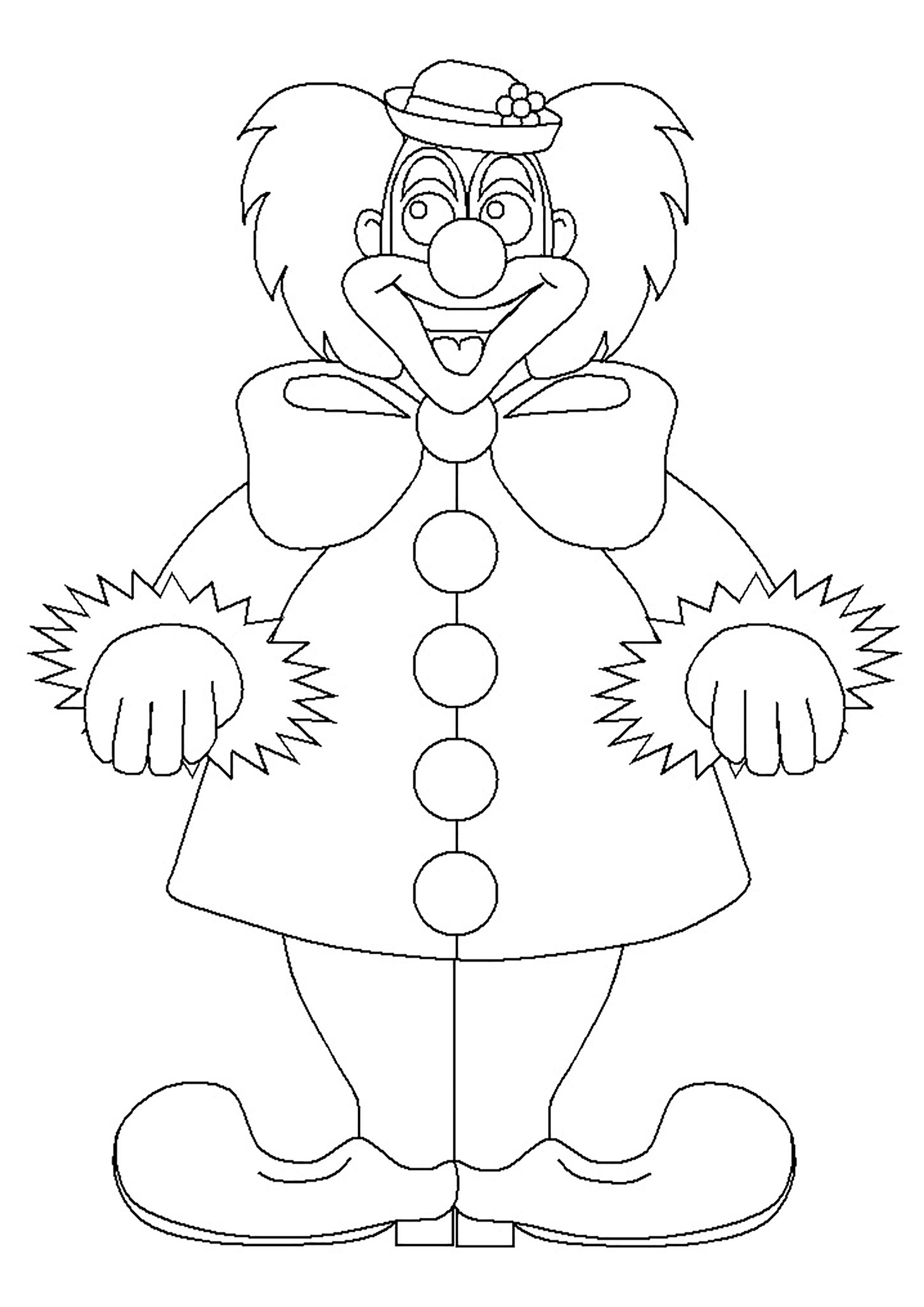 Payaso Payasos Circo Pintar Caras Clown Globos Azcolorear Geometricas ...