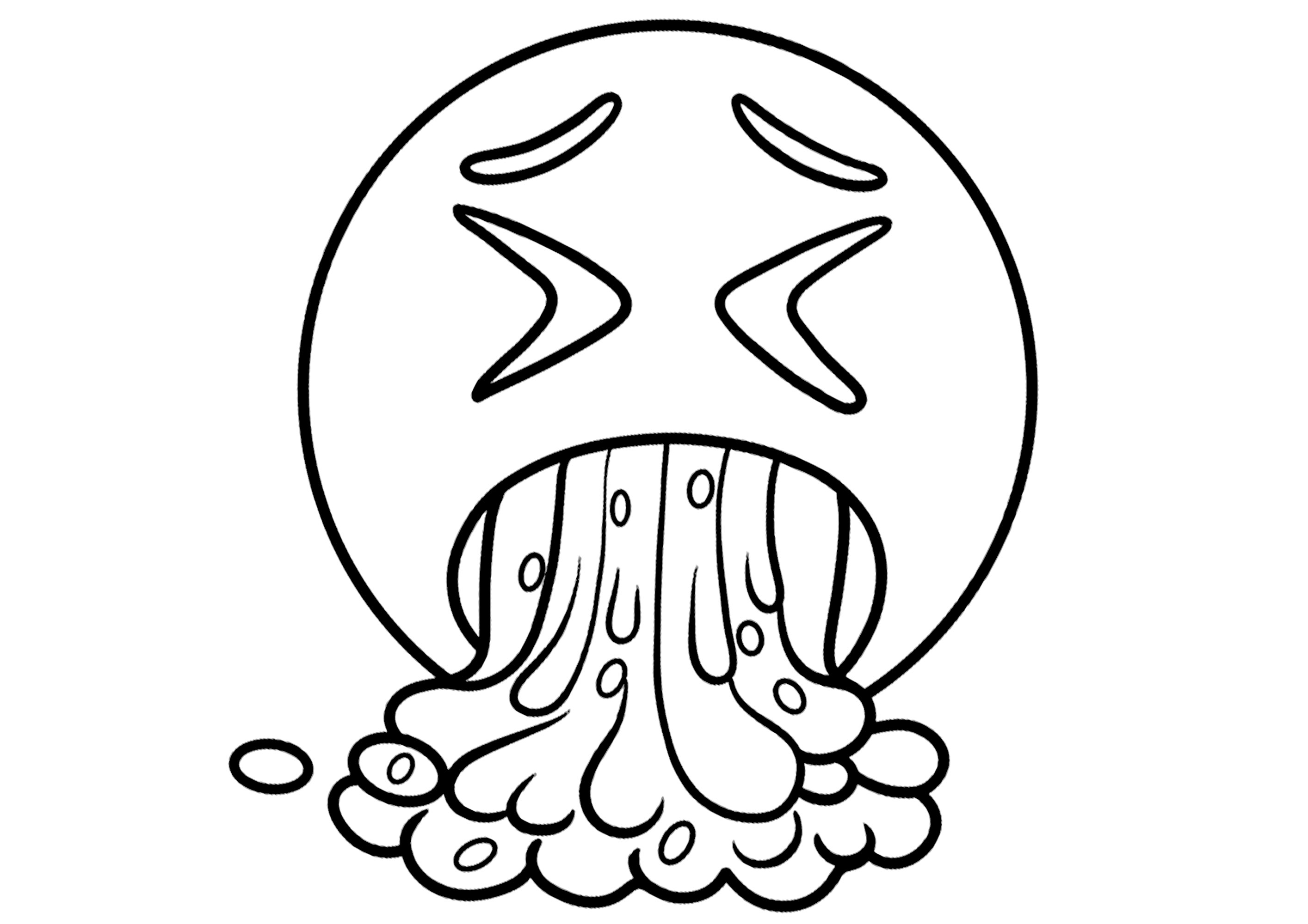 Emoji vomitando - Páginas de Emoji para imprimir