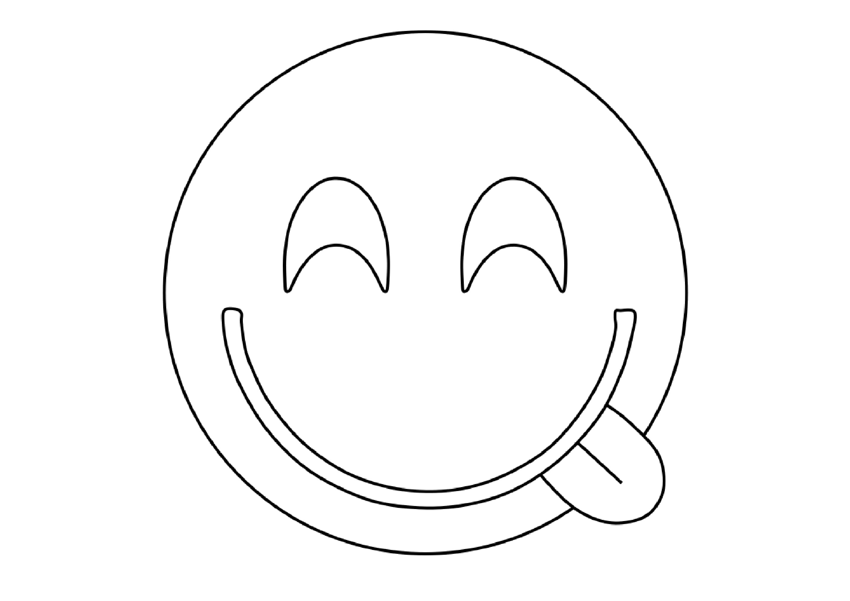 Emoji saca la lengua - Páginas de Emoji para imprimir