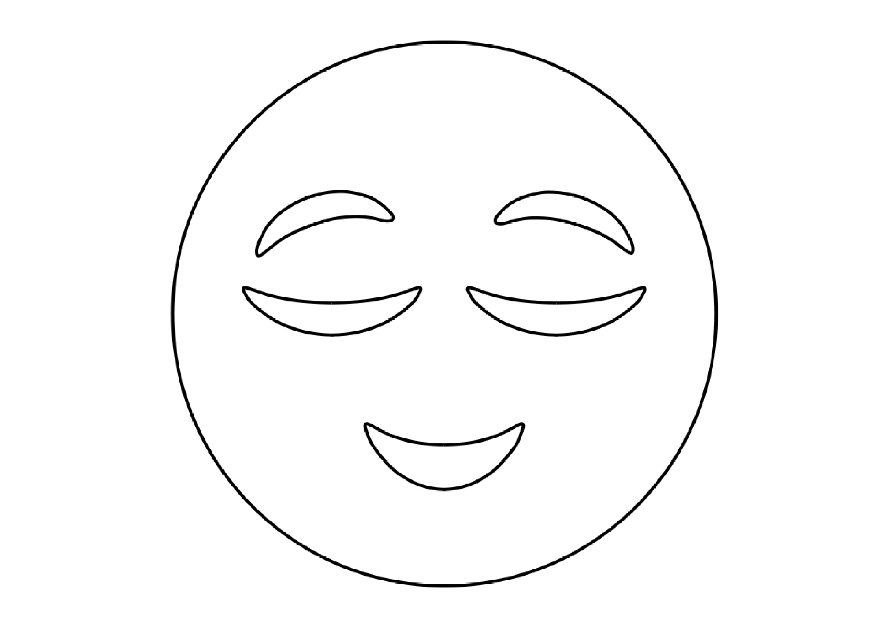 Emojo sonriente y tranquilo - Páginas de Emoji para imprimir