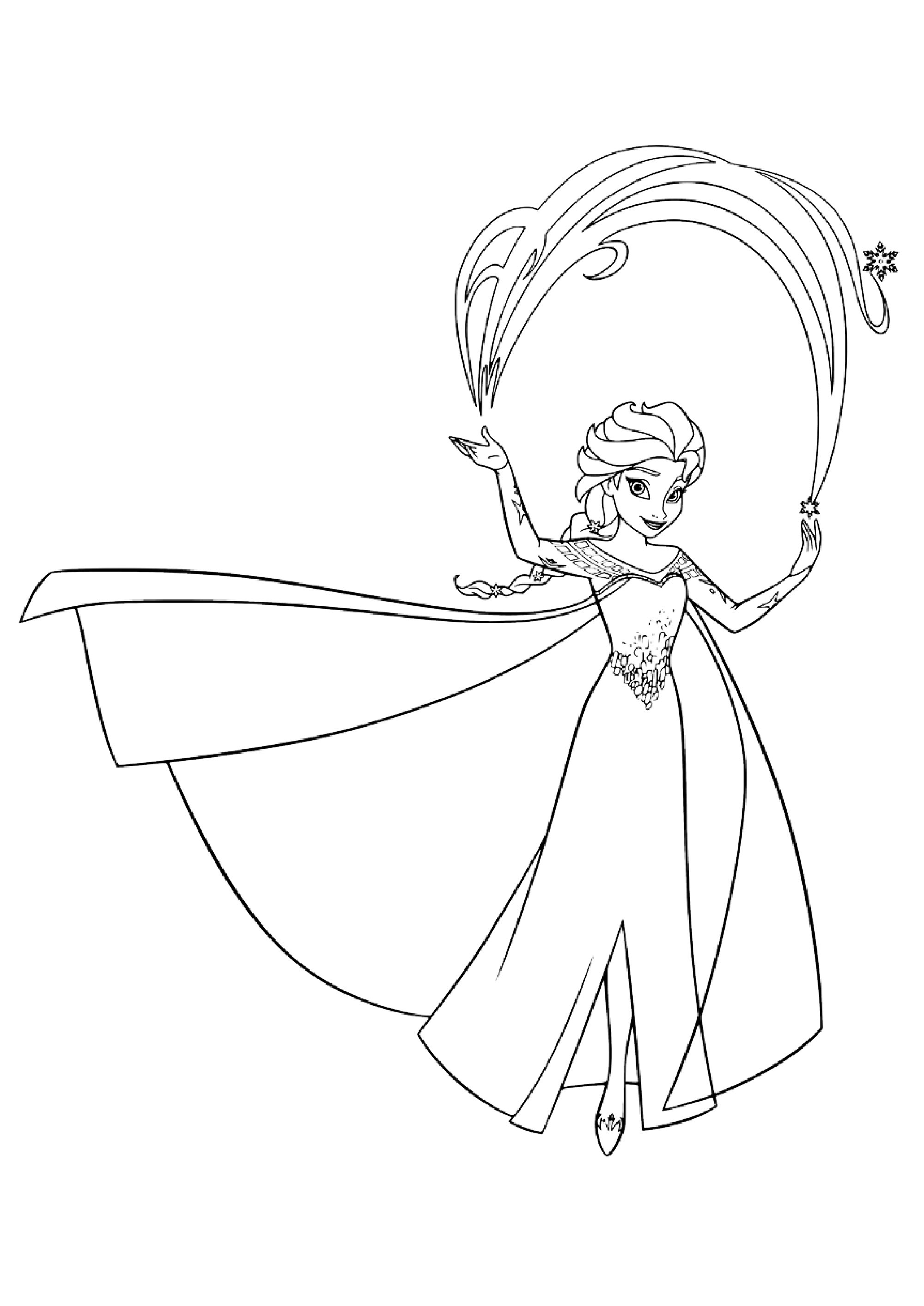 Elsa en toda su sencillez - Páginas de Frozen 2 para imprimir