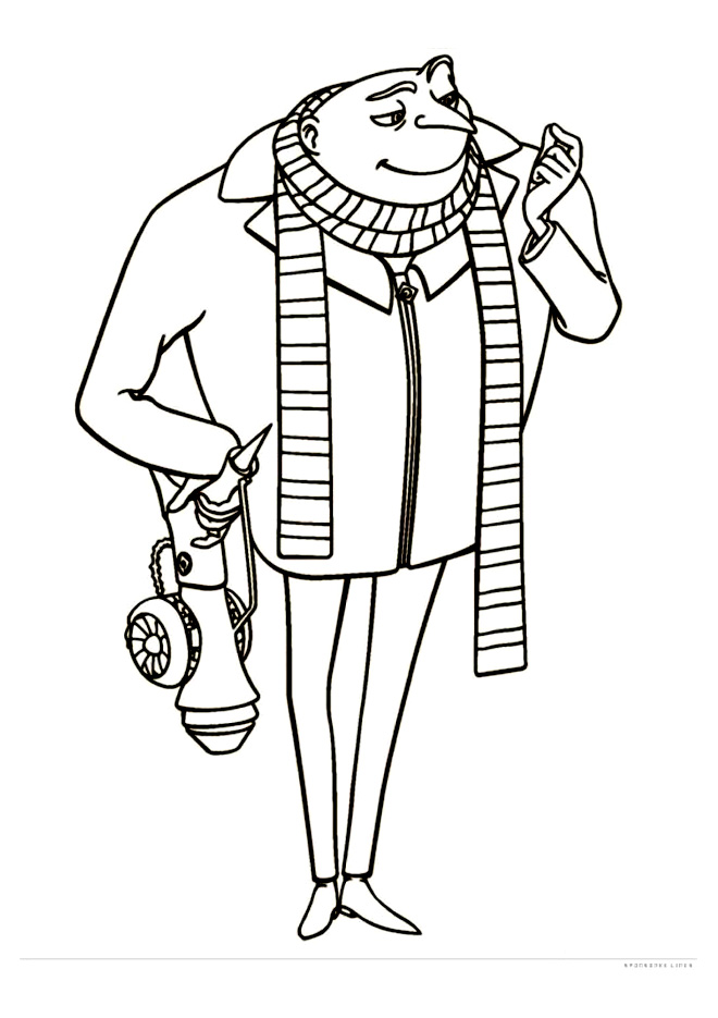 Dibujos para colorear de Ugly Me para imprimir - Páginas de Gru, Mi Villano Favorito para imprimir