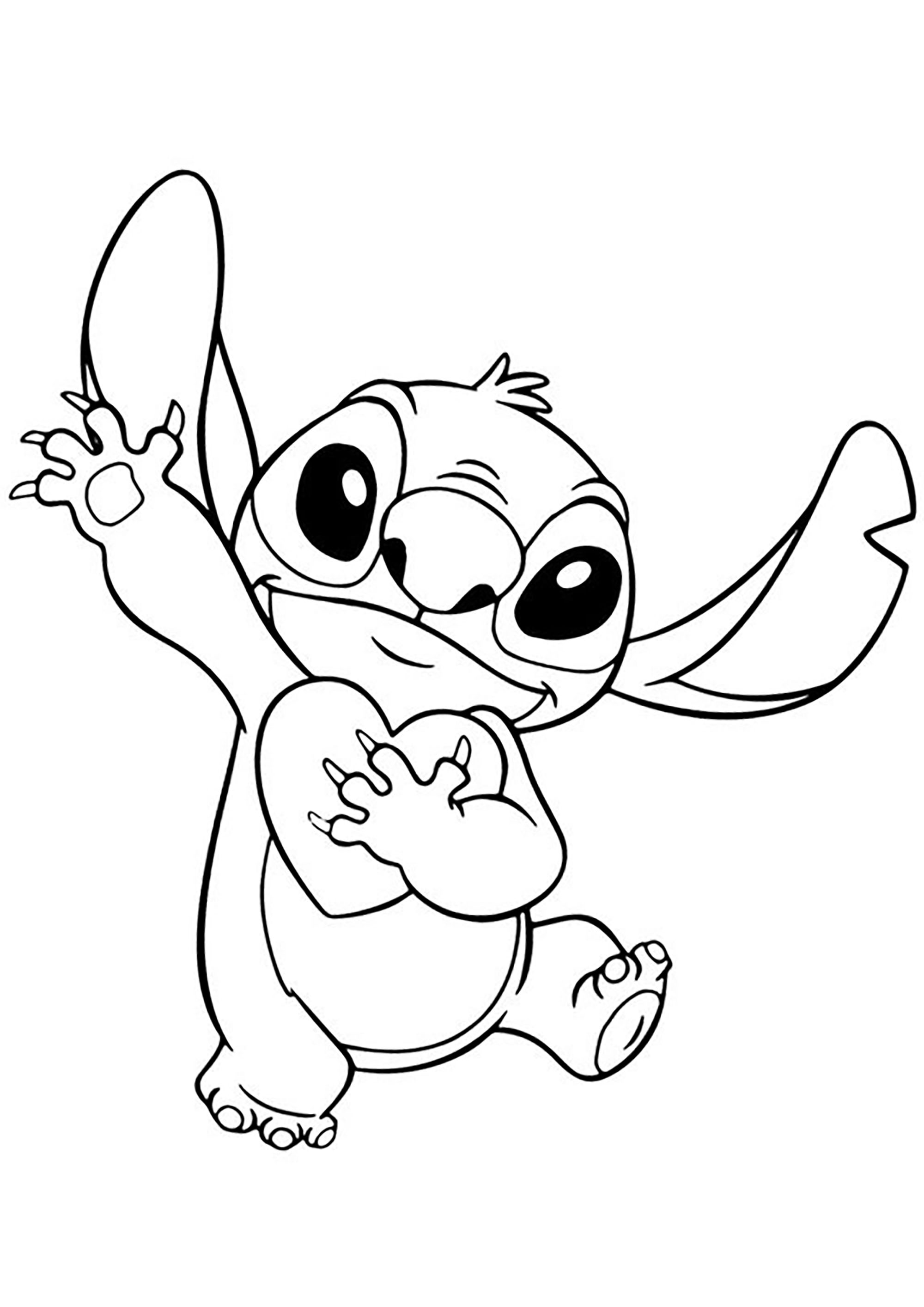 Puntada con el corazón cerca - Páginas de Lilo y Stich para imprimir