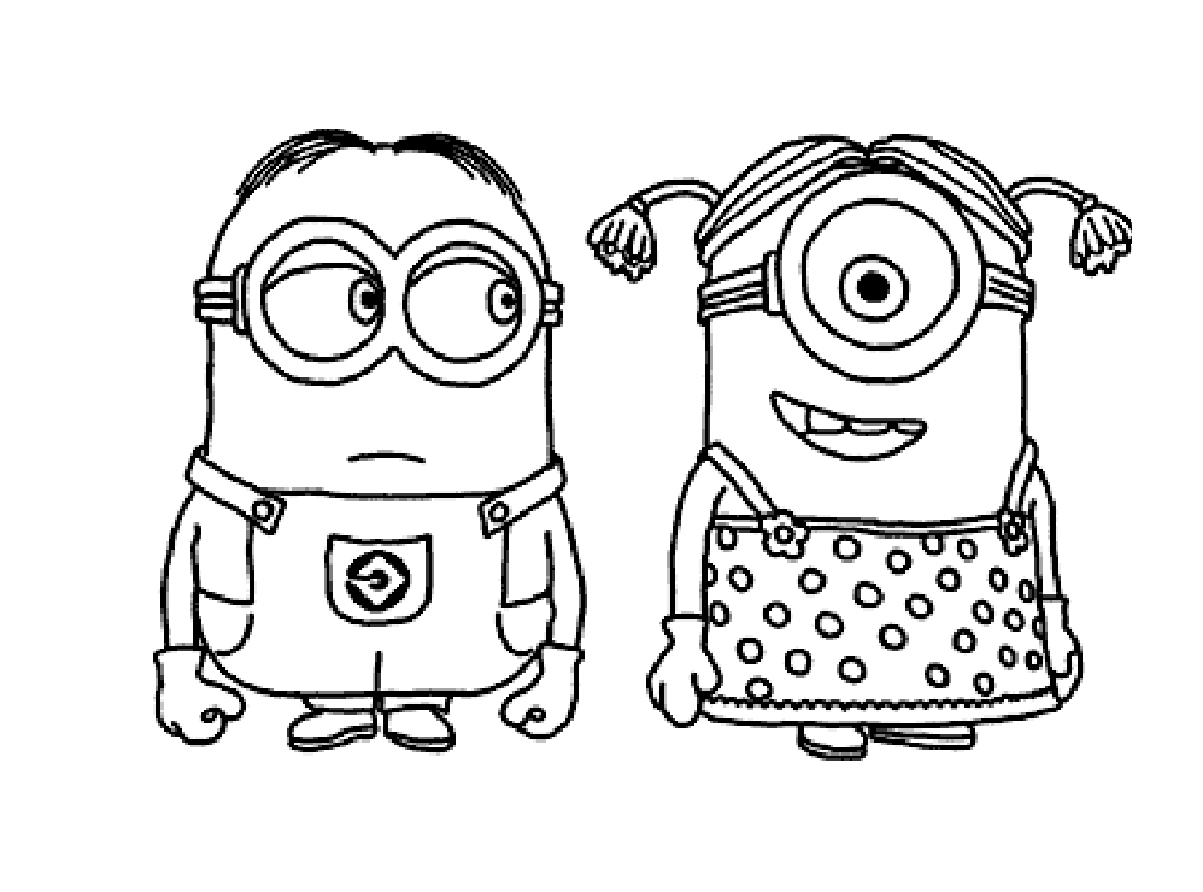 minions enamorados para dibujar
