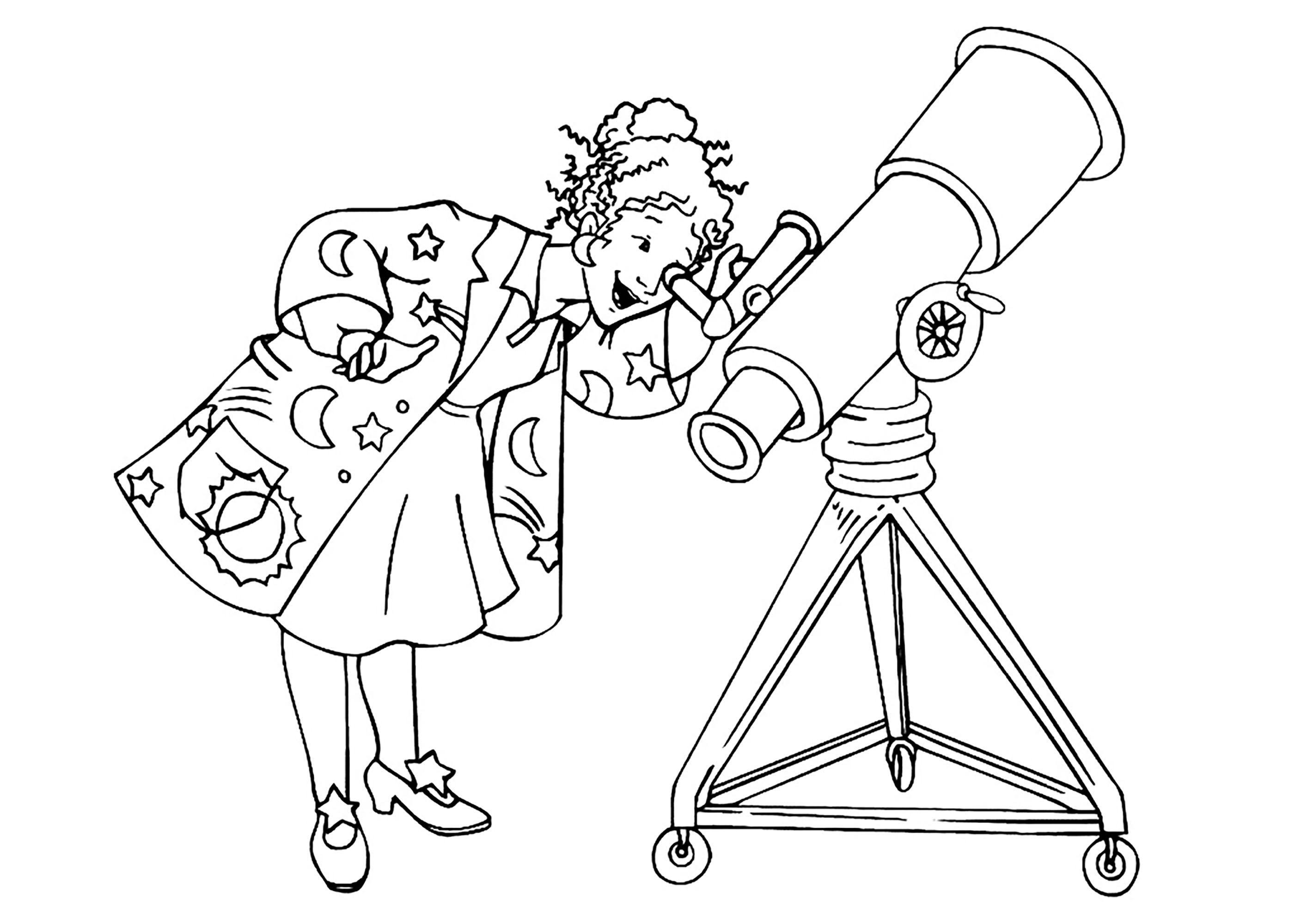 El telescopio - Páginas de Magic School Bus para imprimir