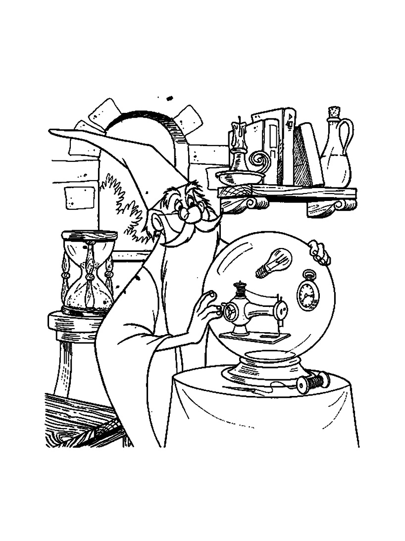 Dibujo de Merlín el Encantador (Disney) para imprimir y colorear ...