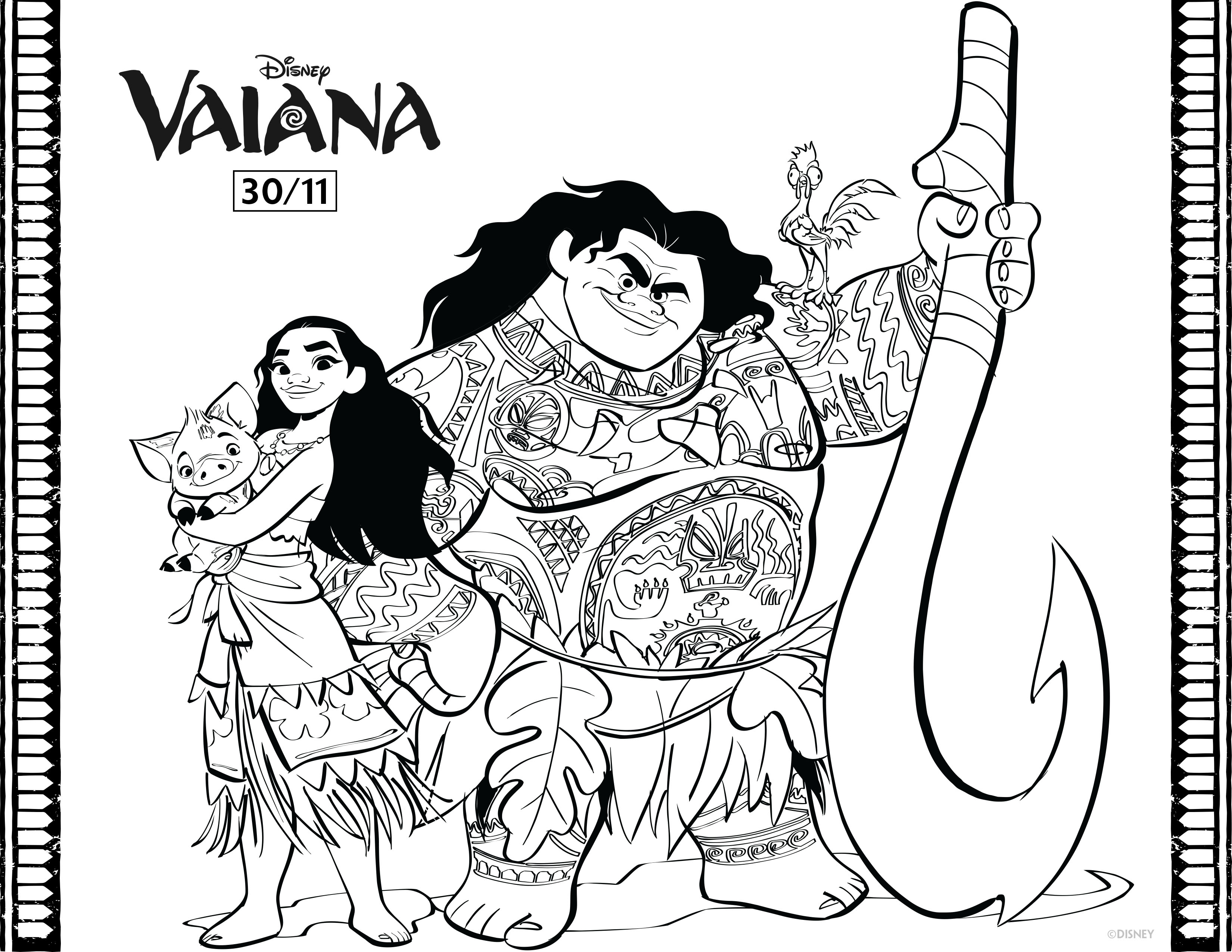 Dibujo gratis de Moana (Disney / Pixar) para descargar y colorear ...