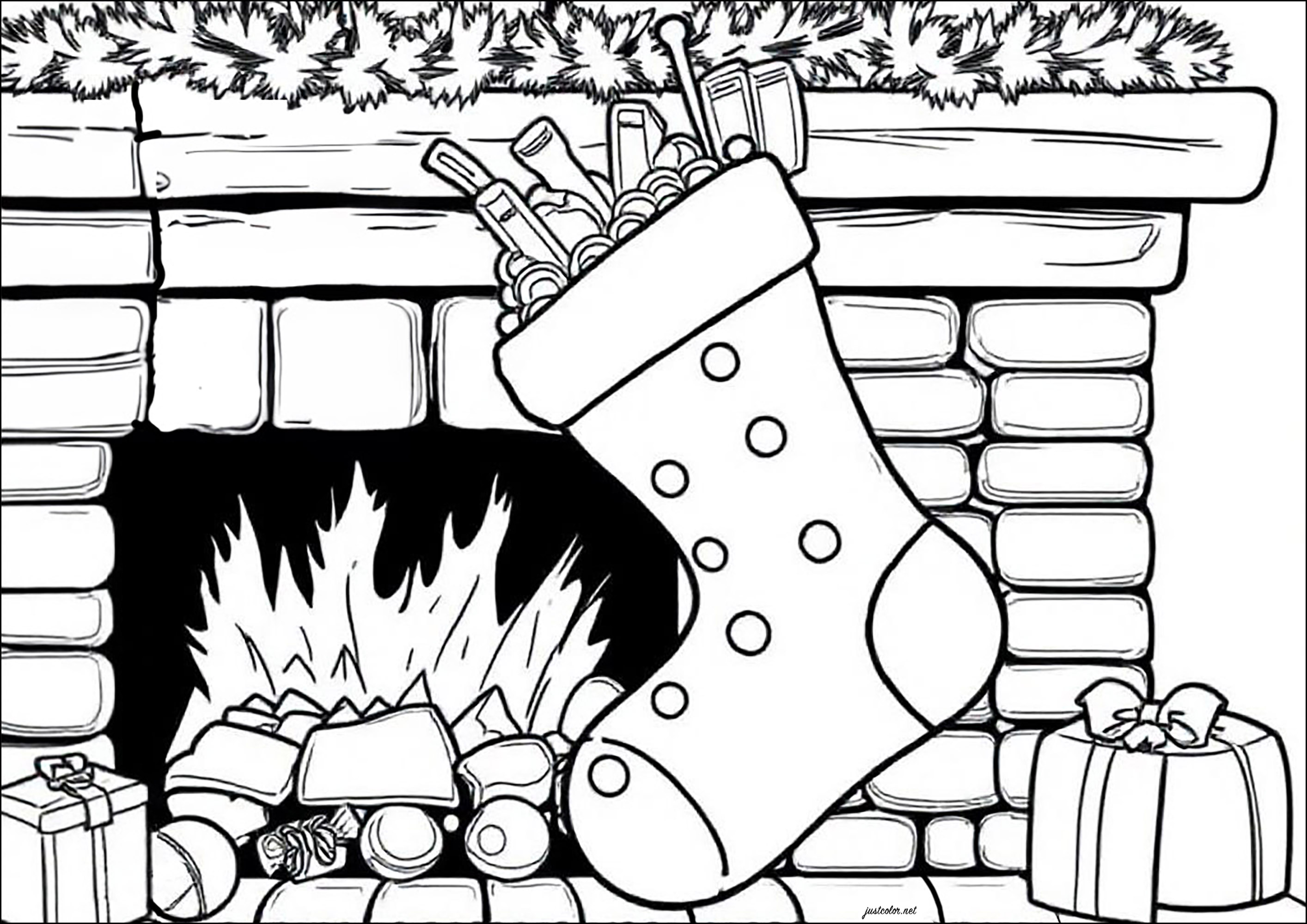 Medias Navideñas Para Colorear Para Niños