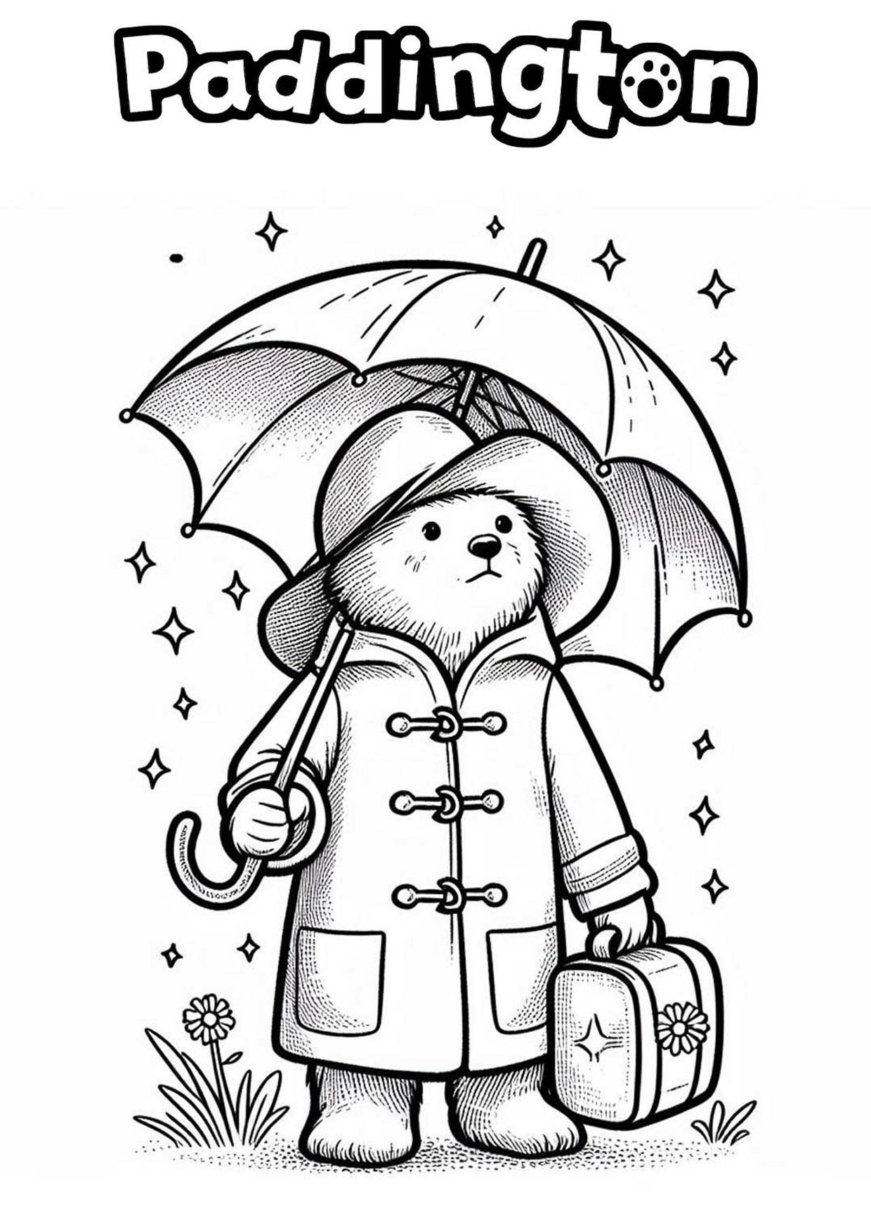 Dibujos para colorear gratis para niños de oso-paddington - Páginas de ...
