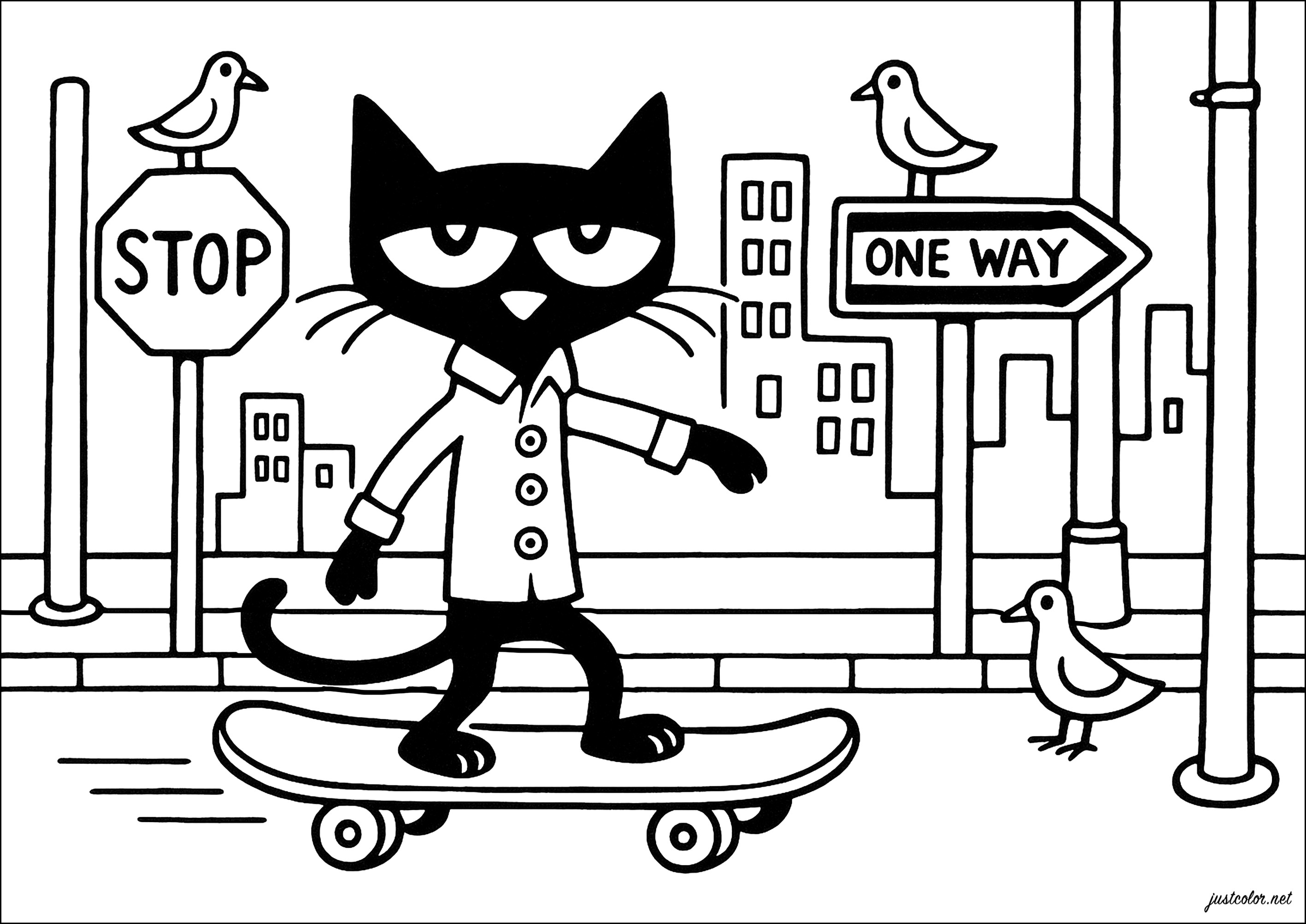 El gato skater - Páginas de Pete el gato para imprimir