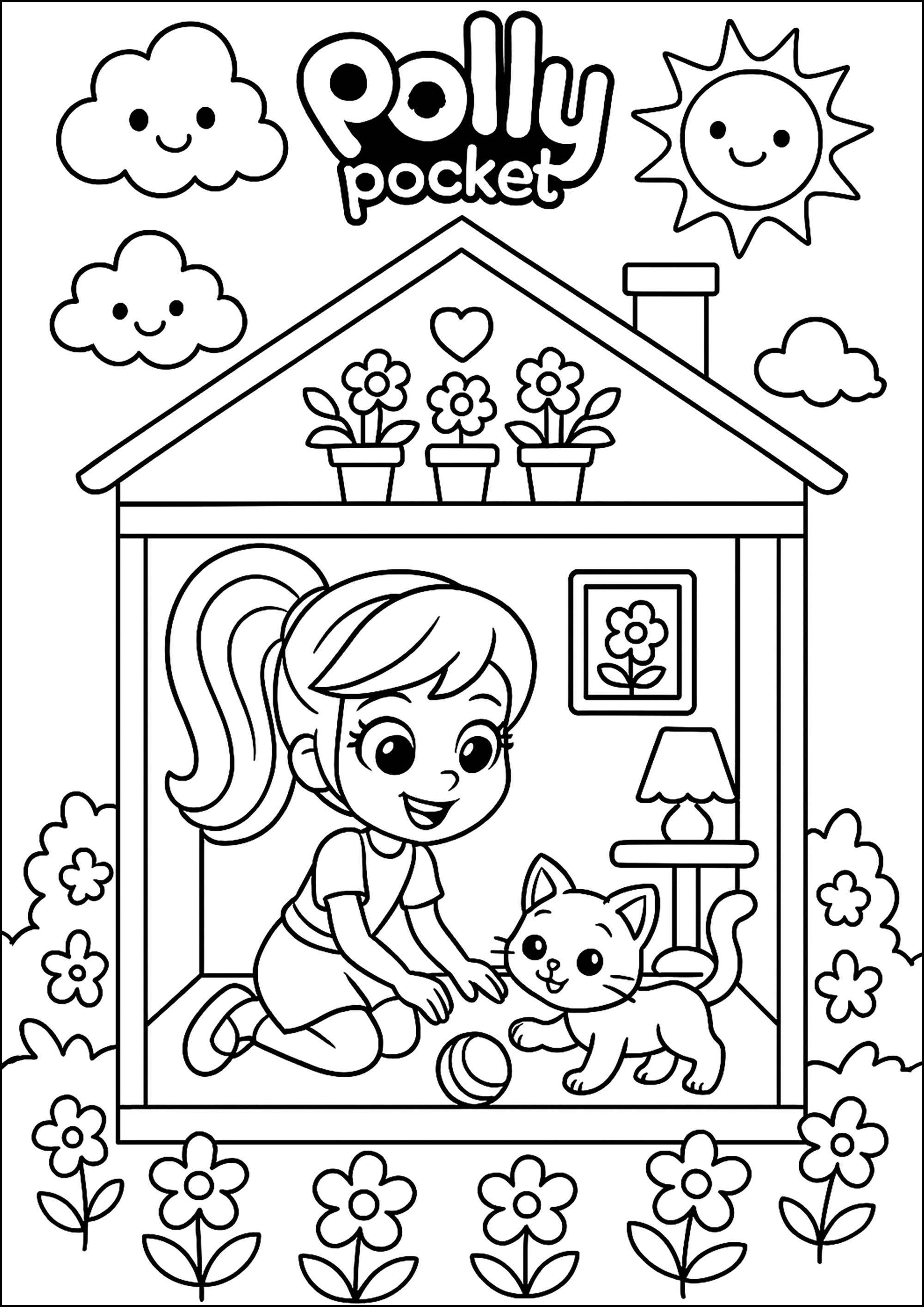 Colorear inspirado en - Páginas de Polly Pocket para imprimir