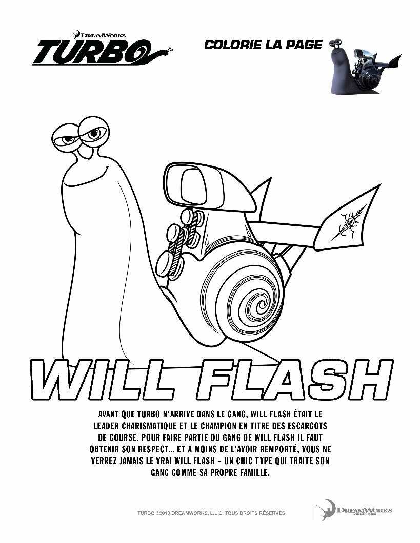 Imagen turbo para descargar y colorear - Páginas de Turbo para imprimir