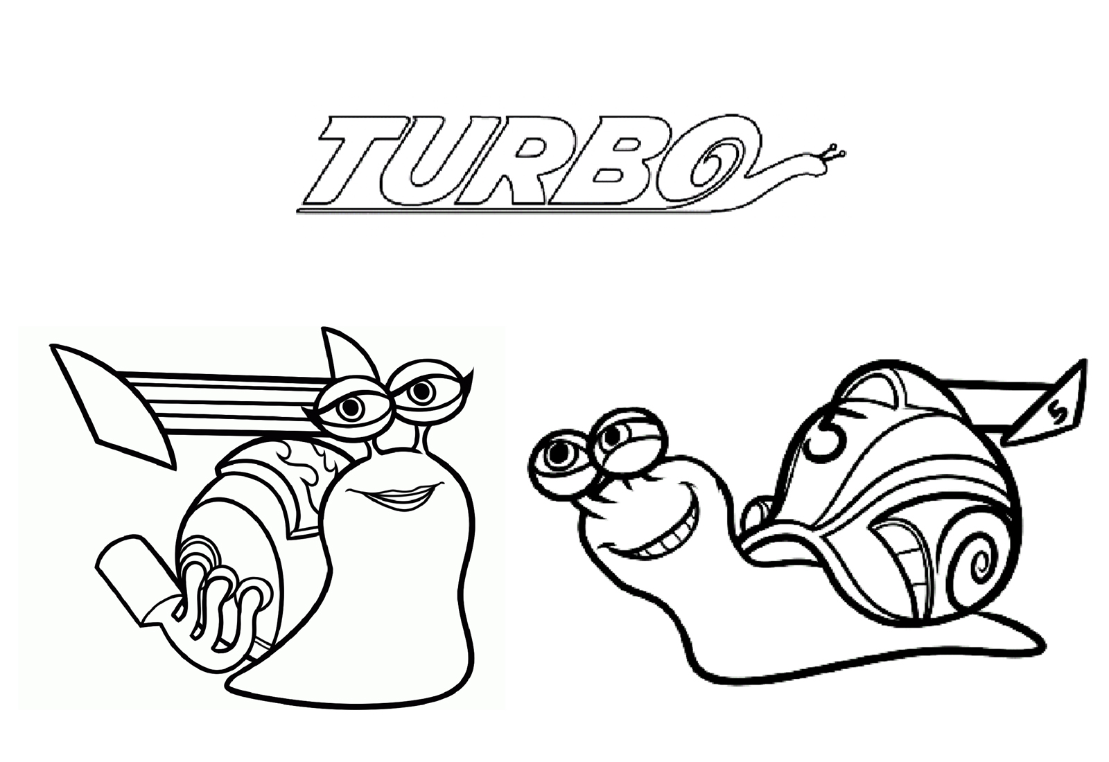 Dibujos para colorear gratis de Turbo el caracol - Páginas de Turbo ...