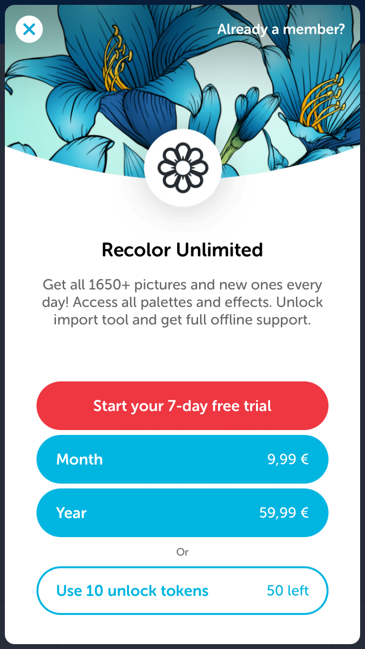 Recolor - Coloring book app for adults - Coloring Pages for Adults