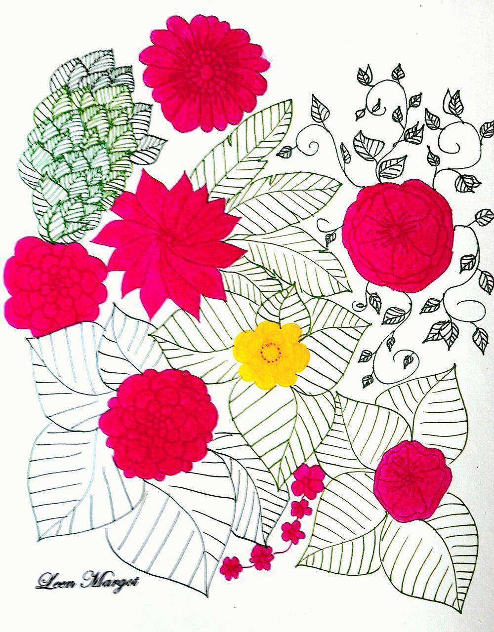 Tutorial : Leen Margot's Flowered Colorzen by Sophie - Coloring Pages ...