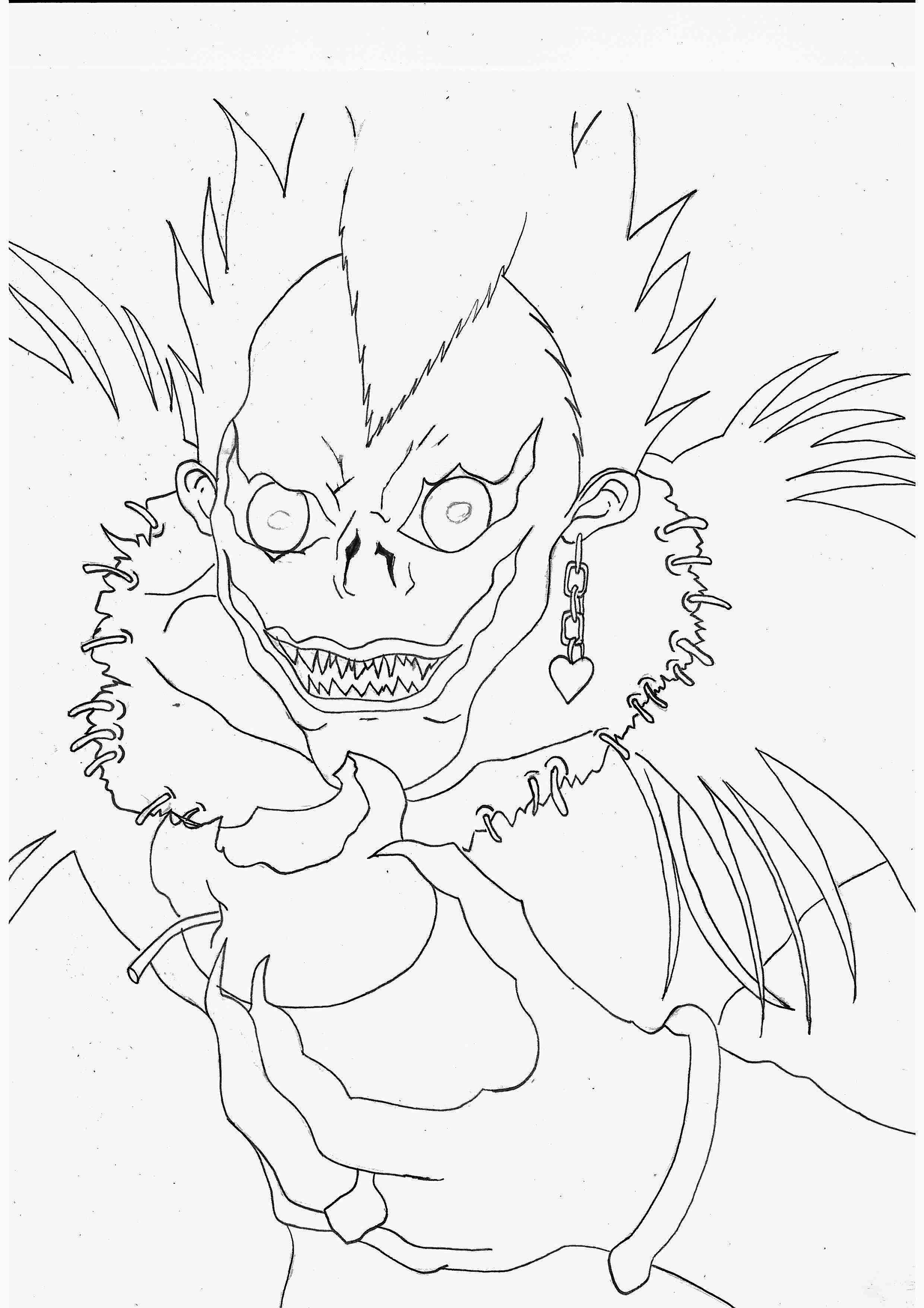 Manga Tutorial : Daemon Ryuk - Coloring Pages for Adults