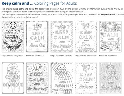 "Keep Calm and ..." : 20 New exclusive Coloring pages - Coloring Pages ...