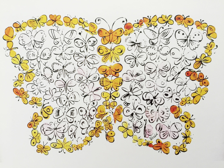 Butterflies warhol - Pop Art Coloring Pages