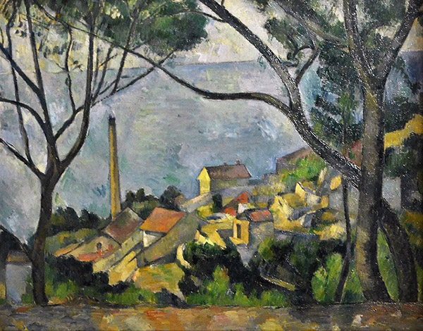 Paul Cézanne - The sea at l'Estaque - Masterpiece Coloring Pages for adults