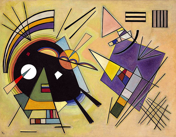 Vassily Kandinsky: Black and violet - Masterpieces Adult Coloring Pages