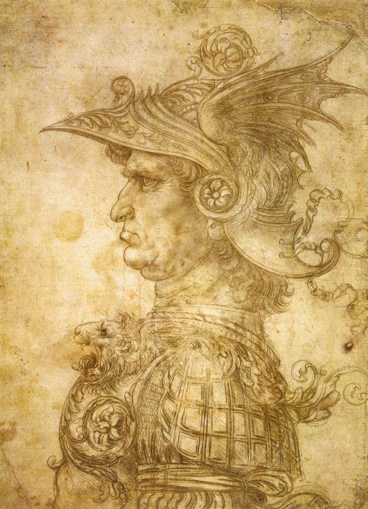 Leonardo da Vinci - Profile of a Warrior in helmet - Masterpieces Adult ...