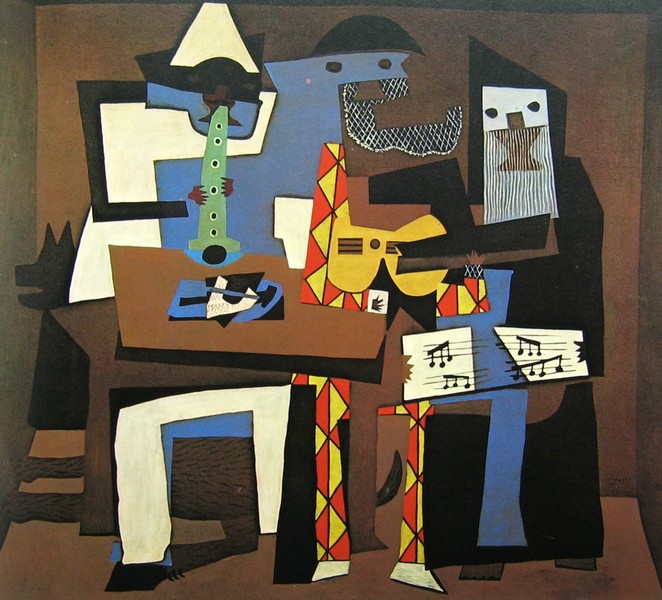 Pablo Picasso - Three musicians - Masterpieces Adult Coloring Pages