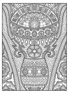 Dinosaur Mosaic Coloring Pages To Print
