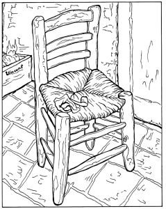 Printable Vincent Van Gogh complex Coloring Pages for adults