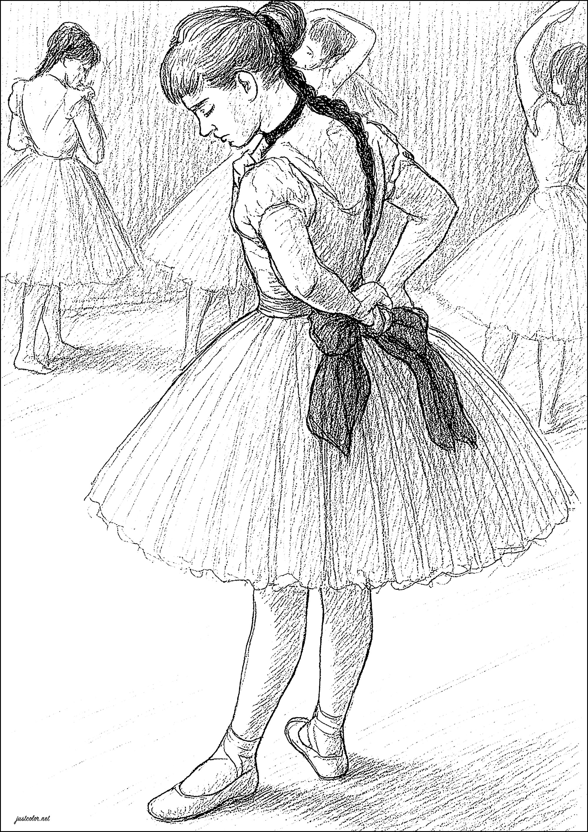 Degas Coloring Pages Masterpiece Edgar Famous Pastel Paintings Sheets ...