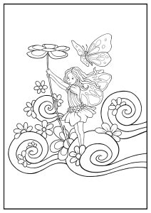 Printable Fairy complex Coloring Pages for adults