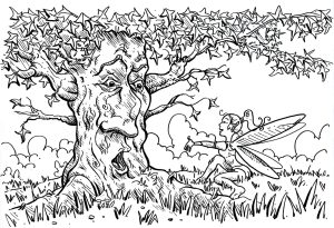 Printable Tree complex Coloring Pages for adults