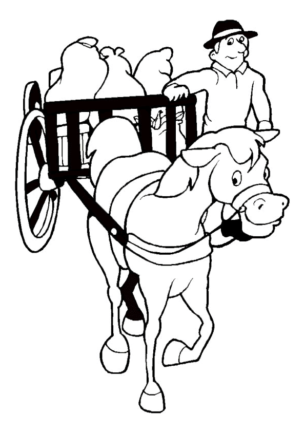 Horse And Buggy Coloring Pages