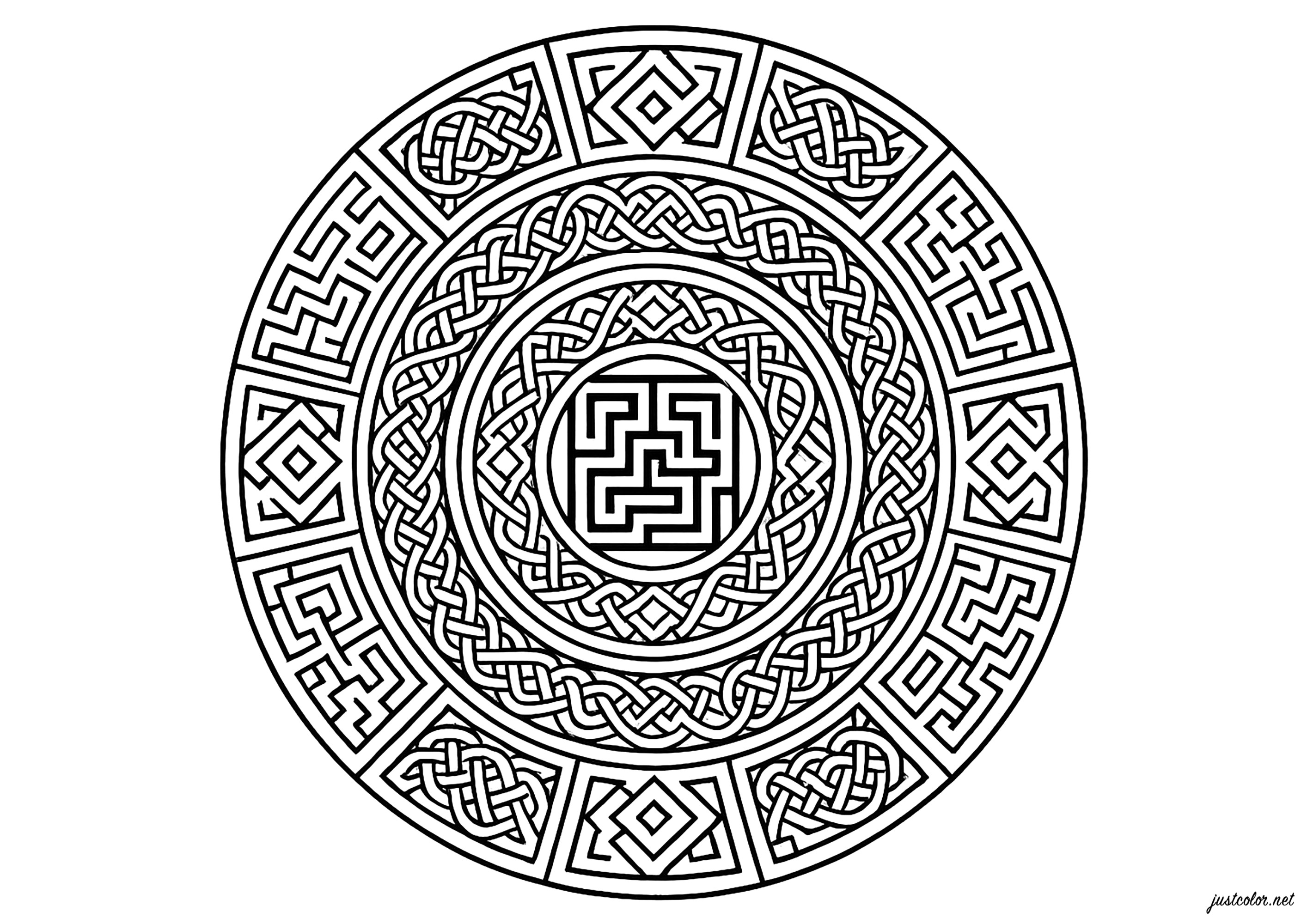 Celtic Mandala Coloring Page
