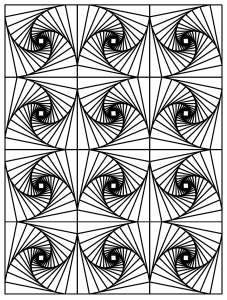 Optical Illusions (Op Art) Coloring Pages for Adults (Free PDF printables)