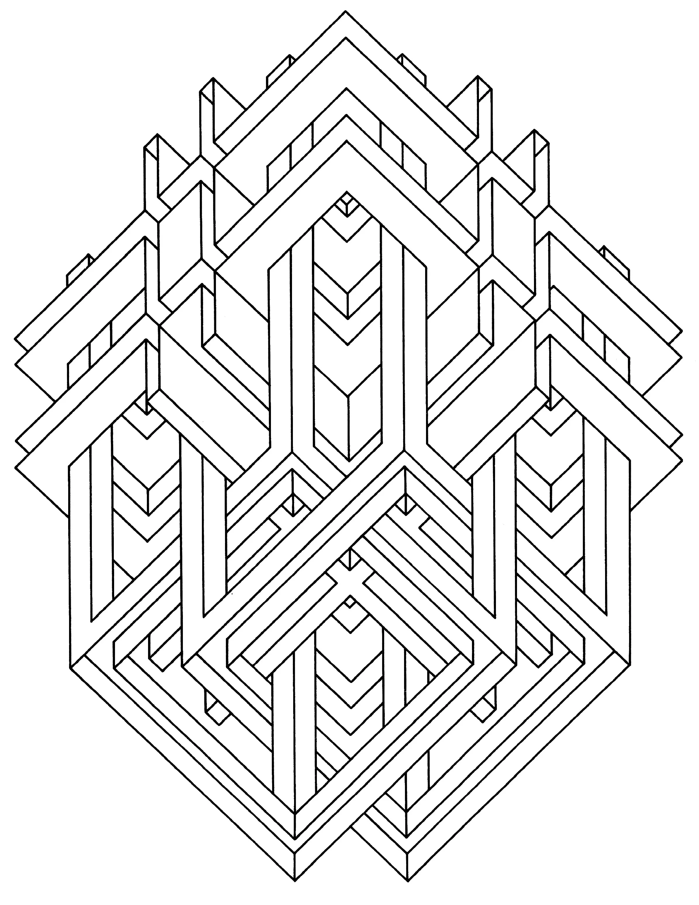 Op art jean larcher - 2 - Optical Illusions (Op Art) Coloring Pages