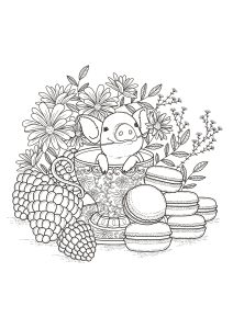 Printable Food complex Coloring Pages for adults