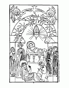 Dessin de Crèche de Noël gratuit à télécharger et colorier - Coloriages ...