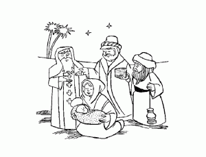Coloriage de Crèche de Noël pour enfants - Coloriages de Noël à ...