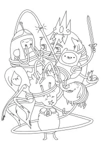 Friends Finn and Jake - Adventure Time Coloring Pages