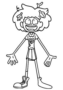 Amphibia" text with Anne and Polly - Amphibia Coloring Pages for Kids