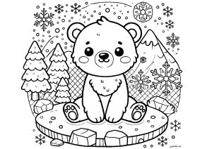 cute baby polar bear coloring pages