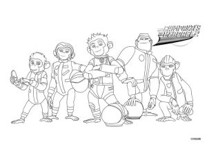 space chimps coloring book pages
