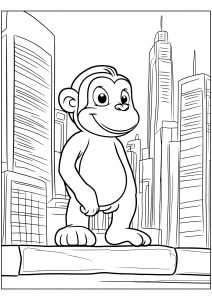 curious george coloring pages birthday balloons