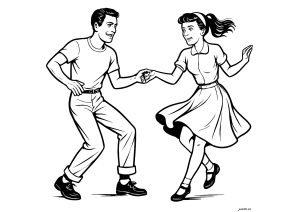 Children dancing - Dance Coloring Pages