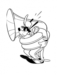 Coloriage Tuba Playing Tuba Black Tegninger.no