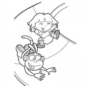 dora and boots coloring pages